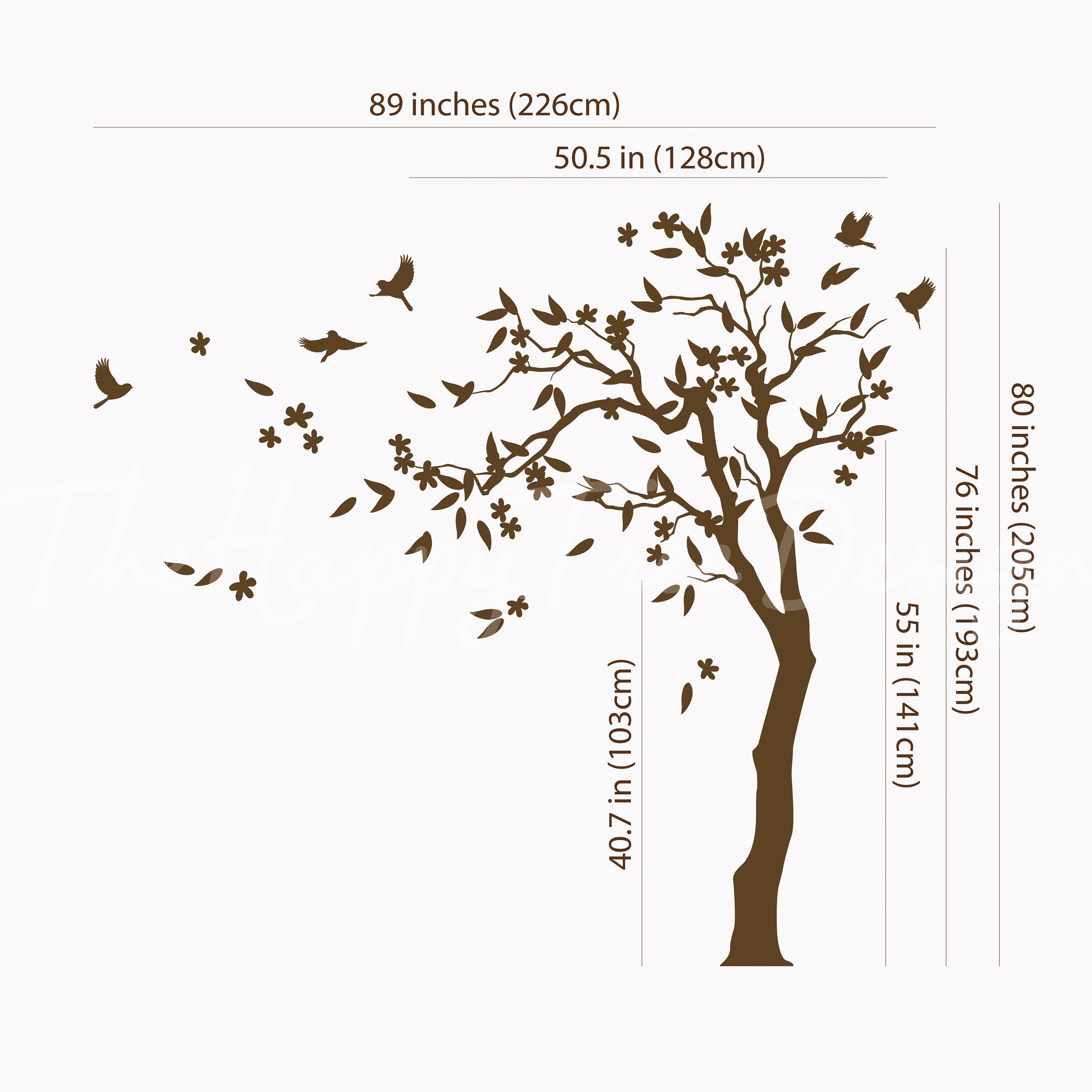 Flower Wind Tree Wall Decal – Nursery Vinyl Sticker - Etsy
