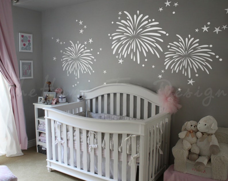 Festive Look Wall Decal Sparkle Mural Design Big Firework - Etsy