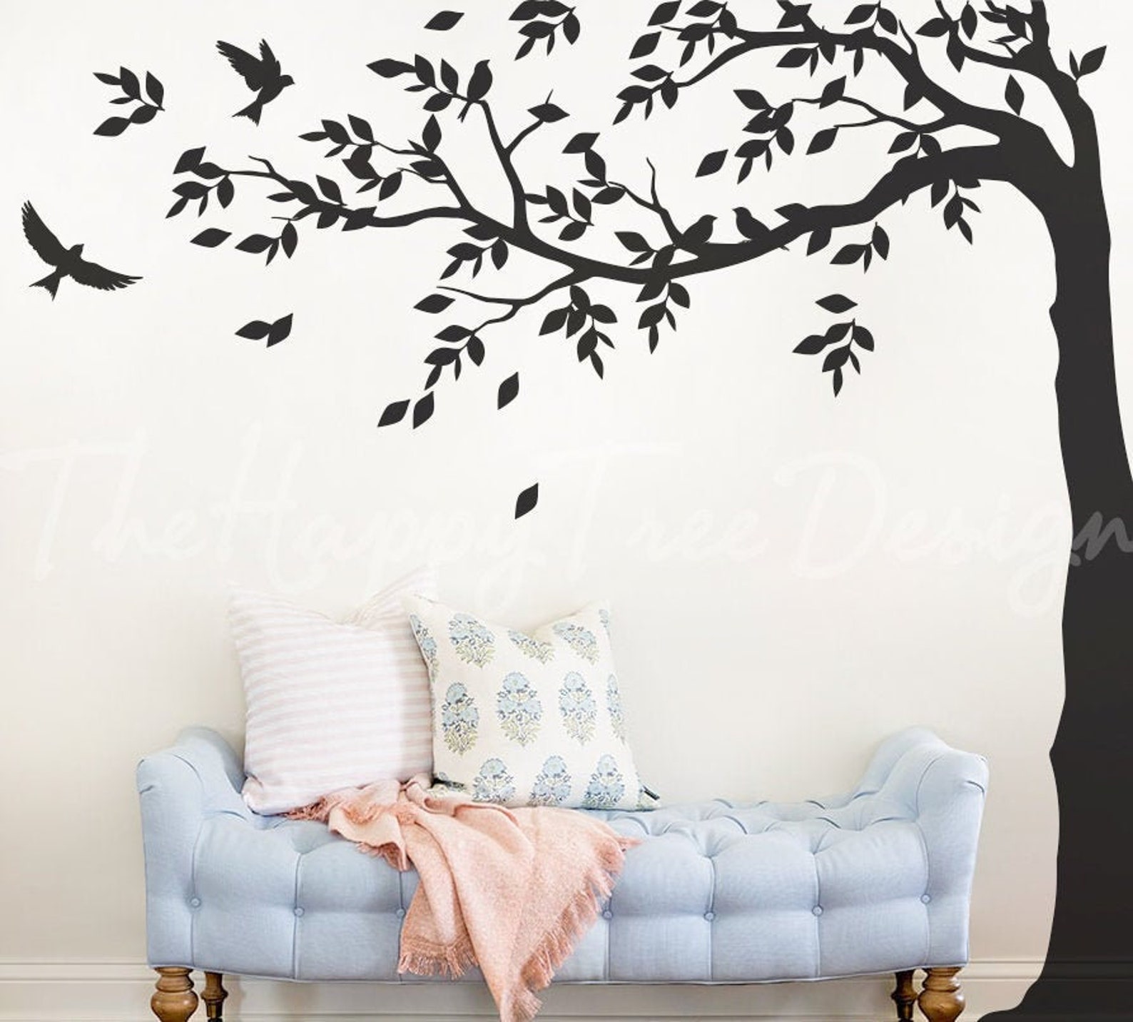 Long Corner Tree Wall Decal Tree Decal Design for Your Home - Etsy