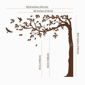 Long Corner Tree Wall Decal Tree Decal Design for Your Home Corner Tree ...