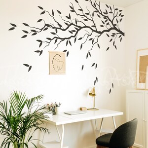 Branch Wall Decal Black Wall Mural Simple Tree Sticker Wild Mural Decal ...