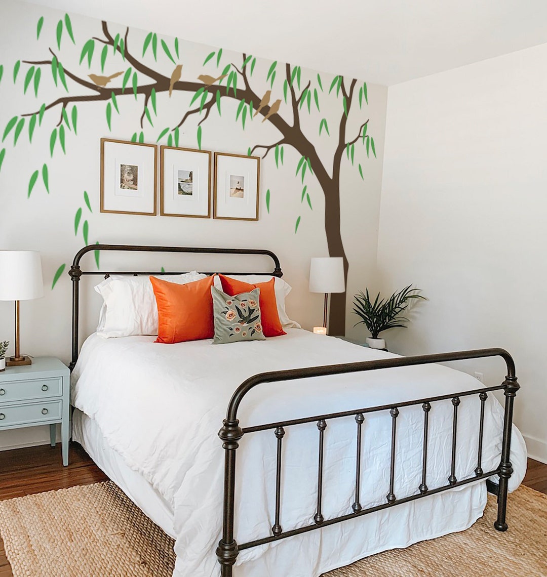 Long Tree Wall Decal Weeping Willow Tree Decal Nursery Big Tree Mural ...