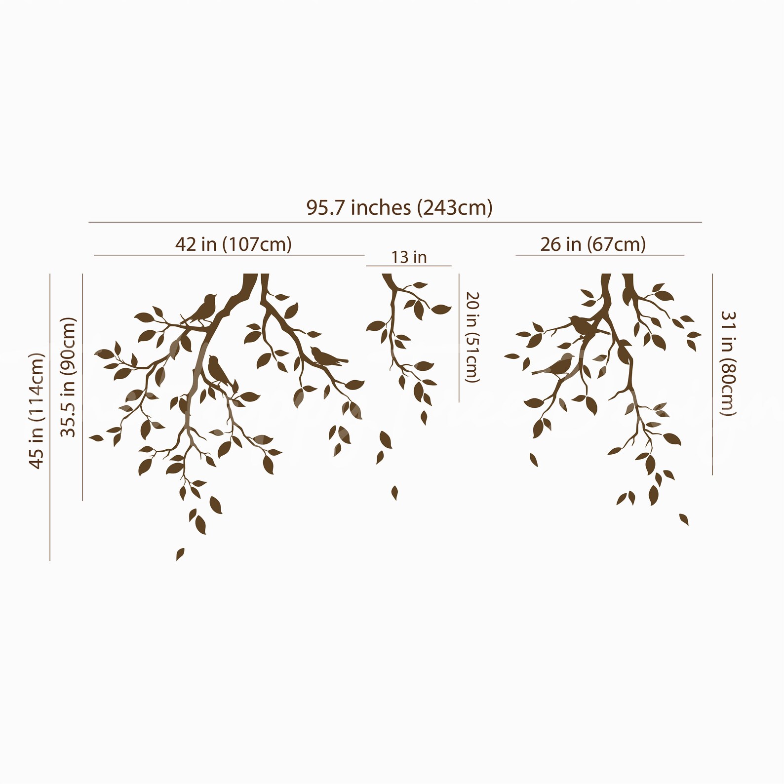 Kid Room Decal Design Branch Sticker Set Branch and Bird Mural - Etsy