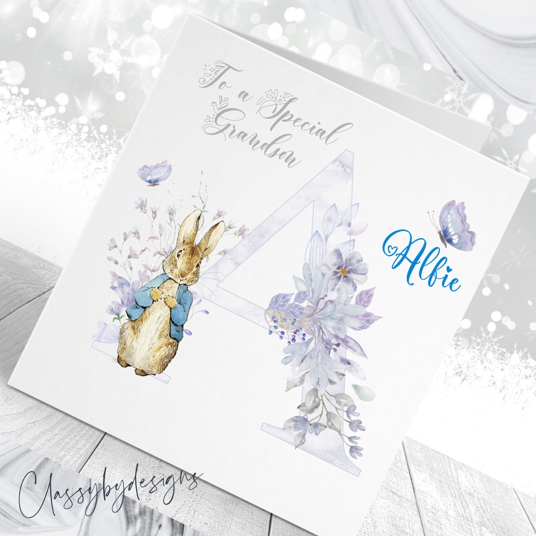 EDITABLE Peter Rabbit Personalised Card new Card for Boys Congrats Card ...