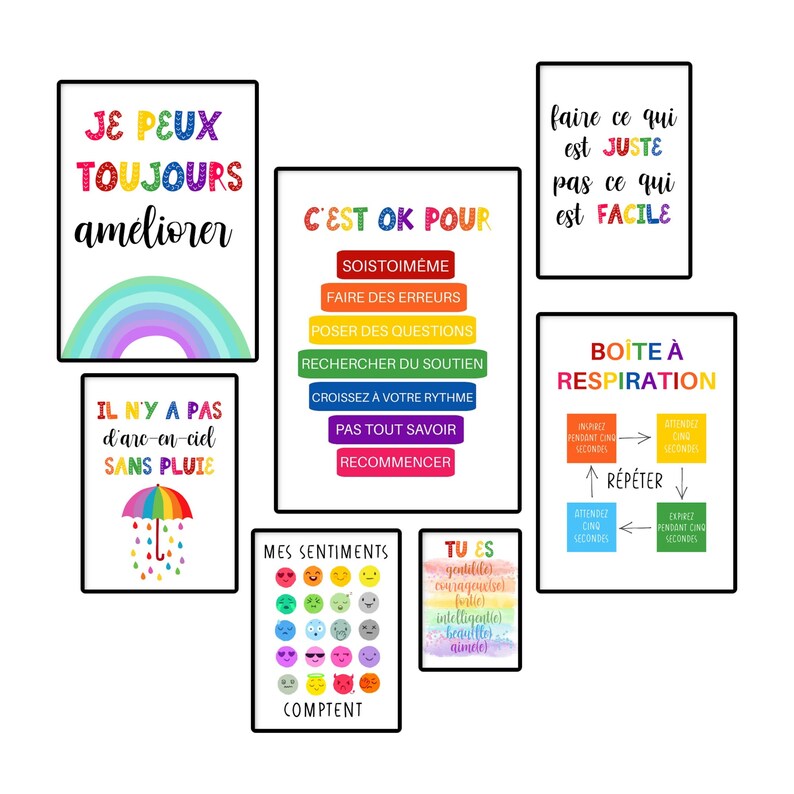 30 French Calming Corner Poster Digital Download Rainbow - Etsy