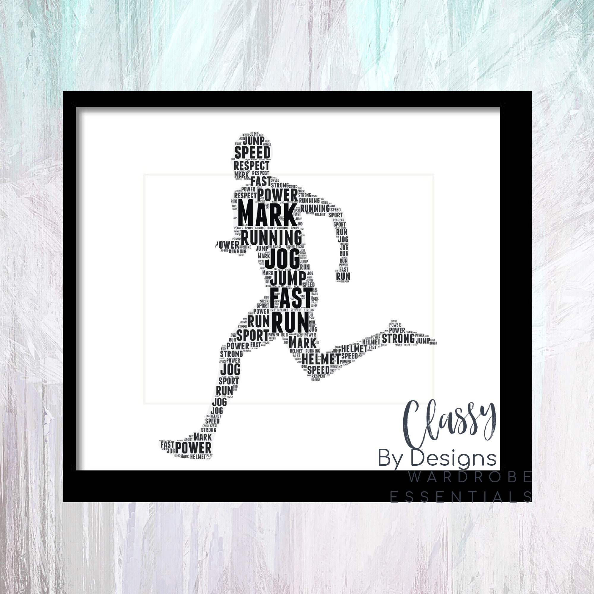 PERSONALISED Word Art Runner Sport-unique Gift-for Him Her - Etsy UK
