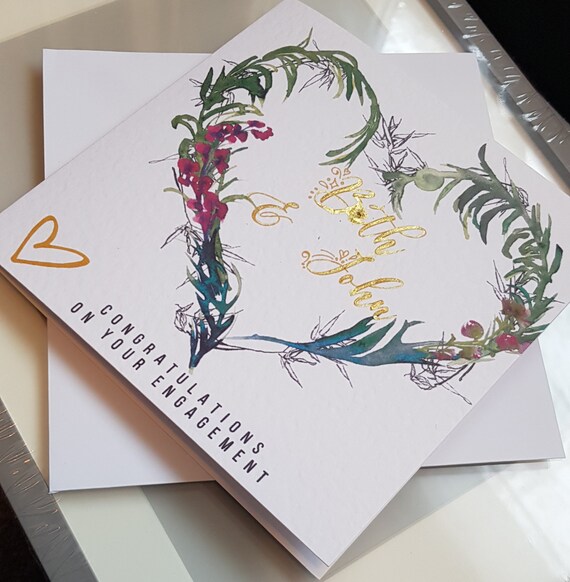 EDITABLE Hand Finished Personalised Engagement Card - Etsy