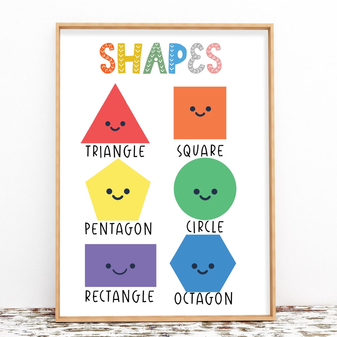 Shapes Classroom Poster Digital Print, Digital Download, Colourful ...