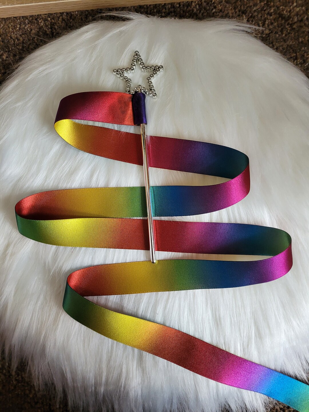 Silky Rainbow Ribbon Wand, Ribbon Dancing Wand, Great Gift for Toddlers ...