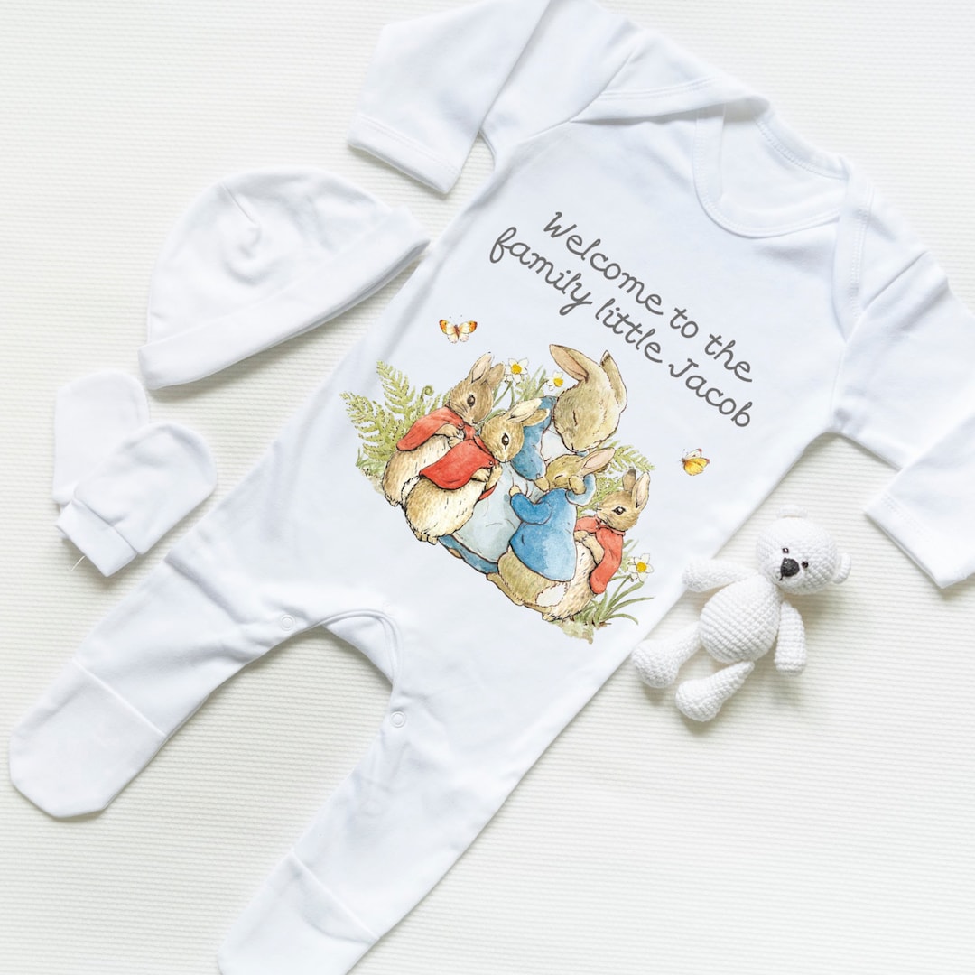 Personalised Welcome to the Family Baby Grow Vest Suit and Bib Pack ...