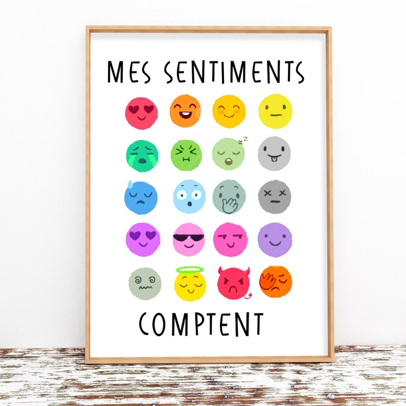 Mes Sentiments Comptent Poster Digital Print French Classroom - Etsy