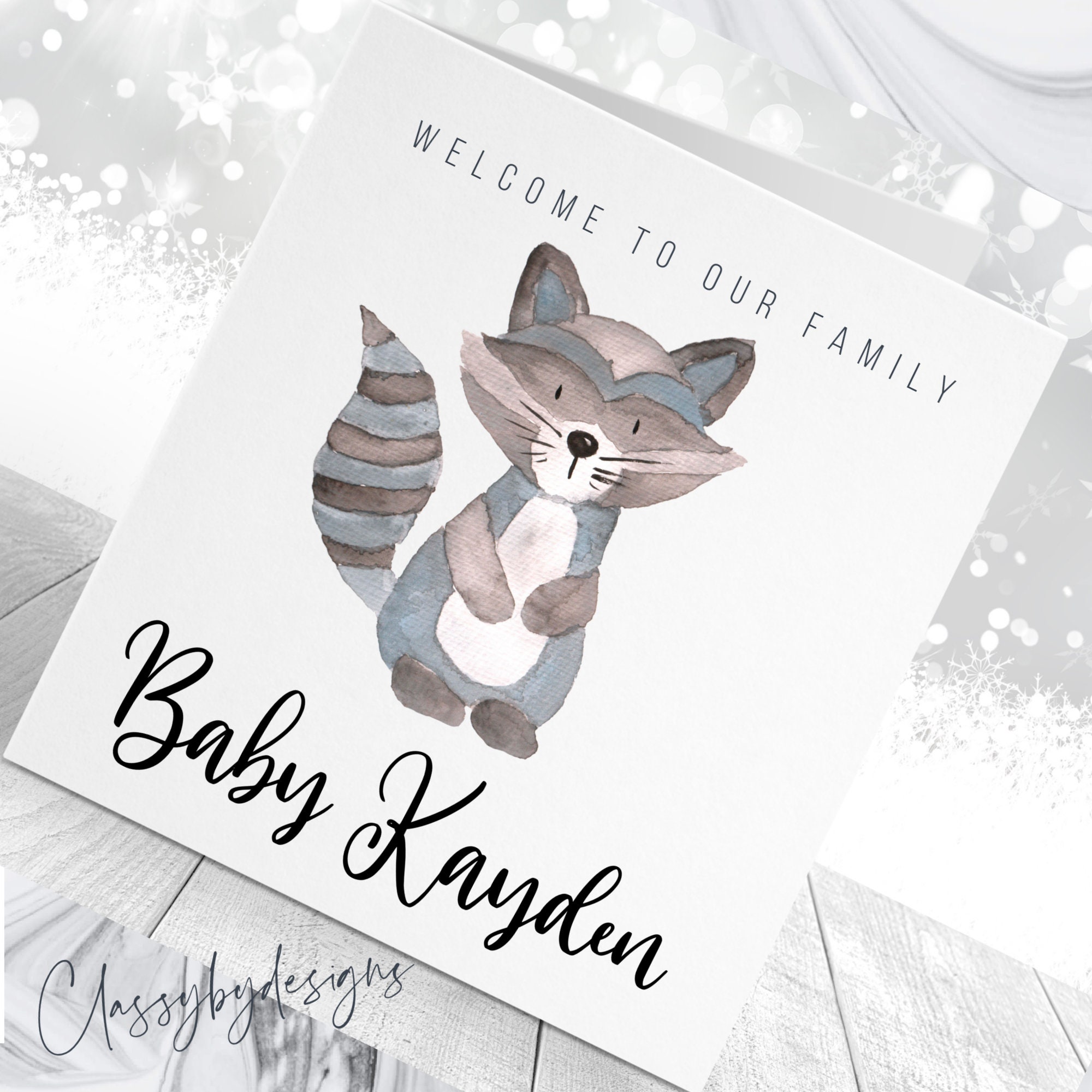Personalised Welcome to Our Family New Baby Card CUTE - Etsy UK
