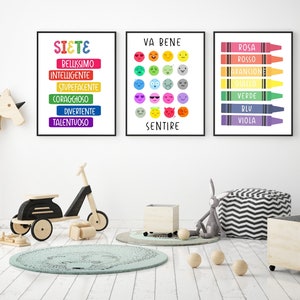 Set of 20 Italian Classroom Rainbow Prints Diversity Decor School Kid ...