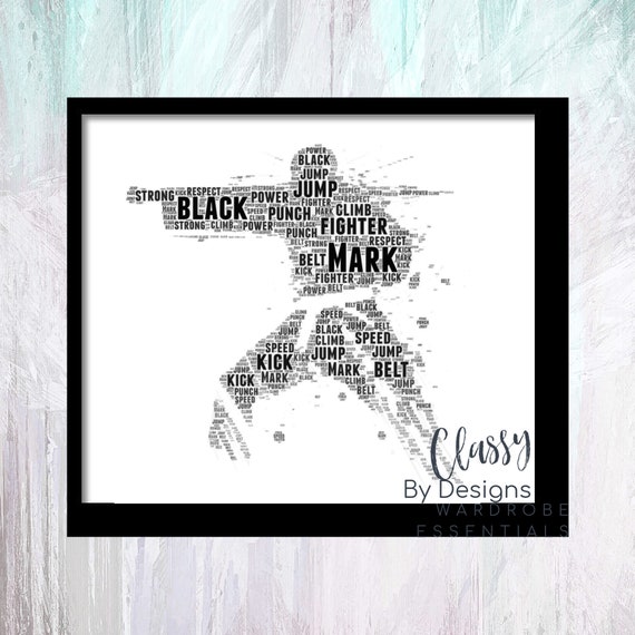 PERSONALISED Word Art Karate Punch-unique Gift-for Him Her | Etsy