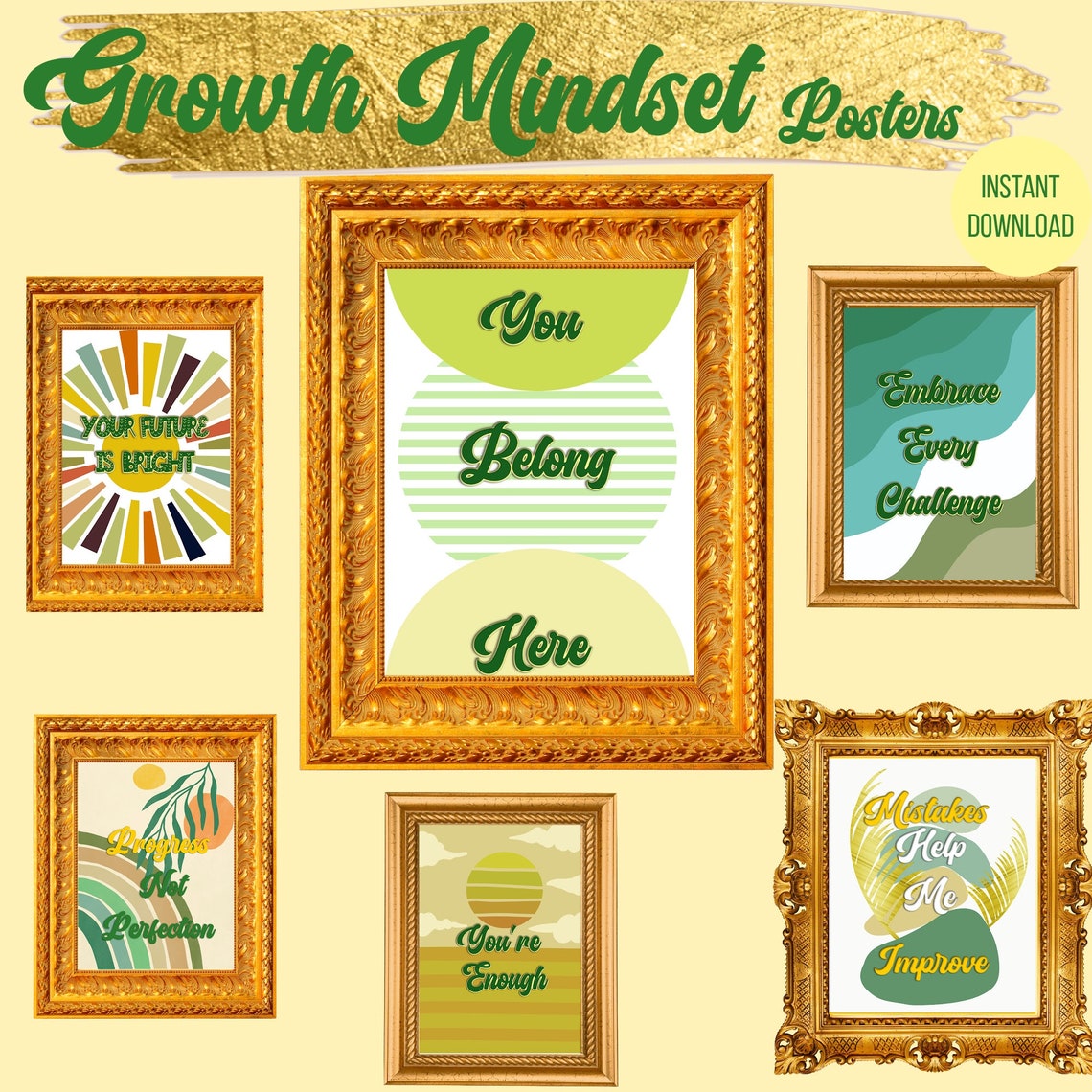 Nature GROWTH MINDSET POSTER Set of 20 Elementary Secondary - Etsy