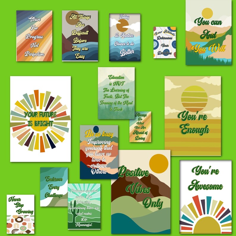 Nature GROWTH MINDSET POSTER Set of 20 Elementary Secondary - Etsy