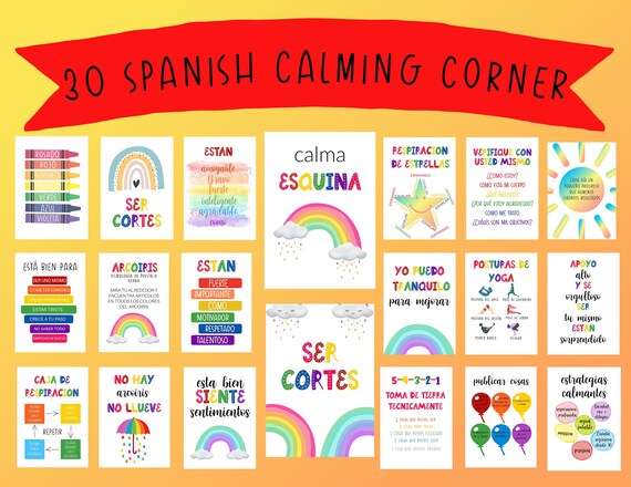 30 Spanish Calming Corner Poster Digital Download Rainbow - Etsy