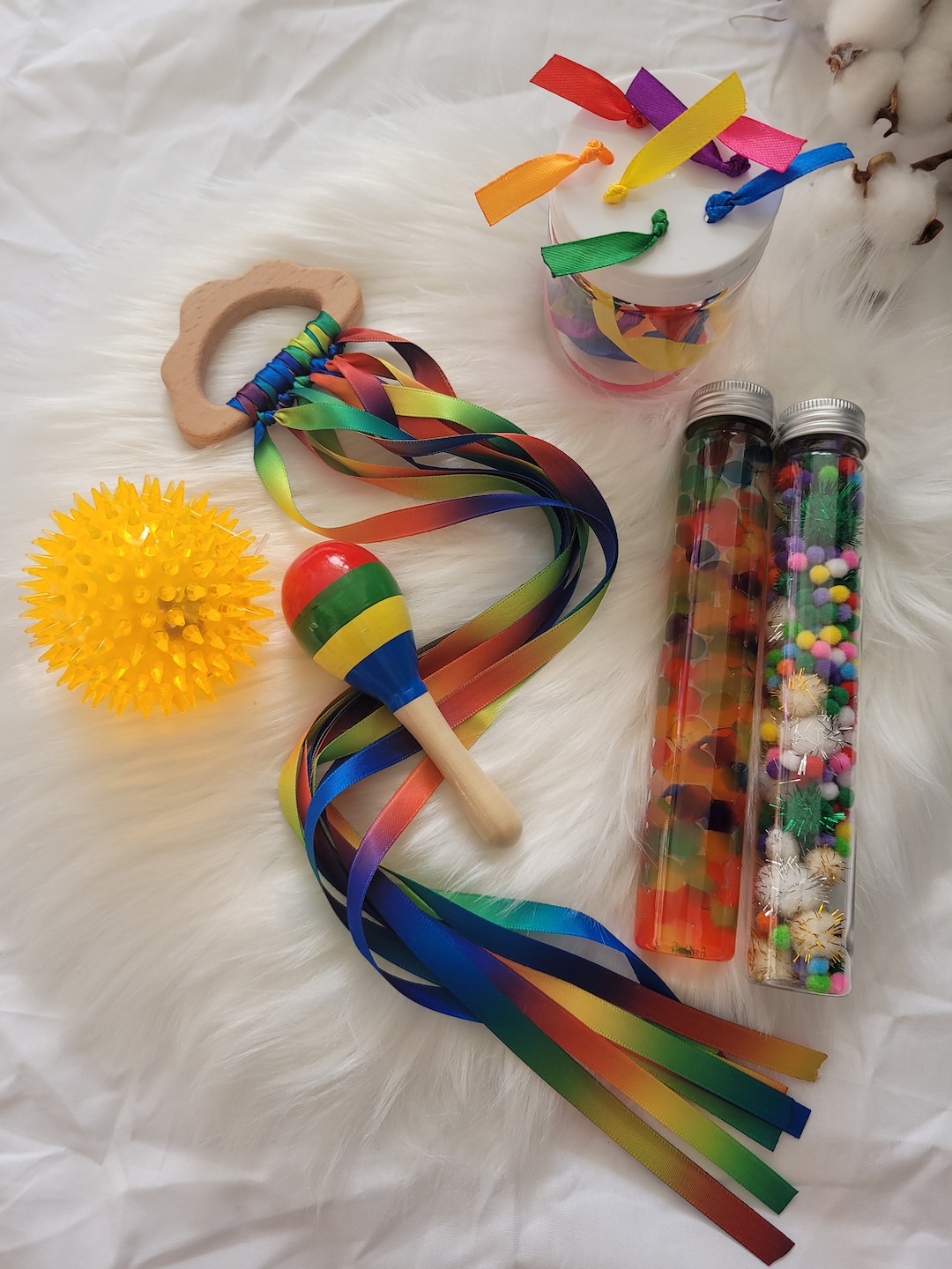 Montessori Toys Hand Kite sensory Toy Wooden Ribbon Toy Waldorf Toy ...