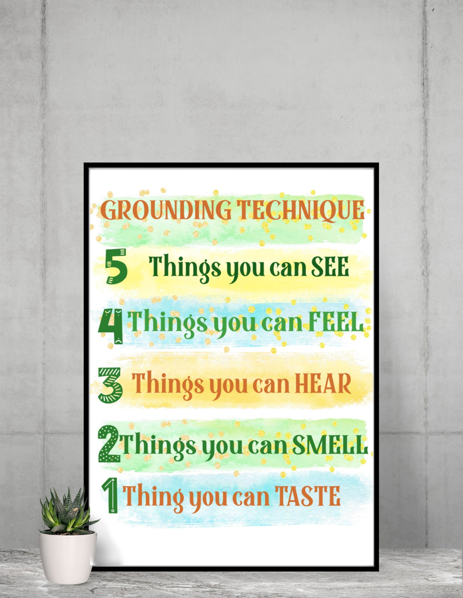 Grounding Technique Poster Counsellor Office Decor Digital - Etsy