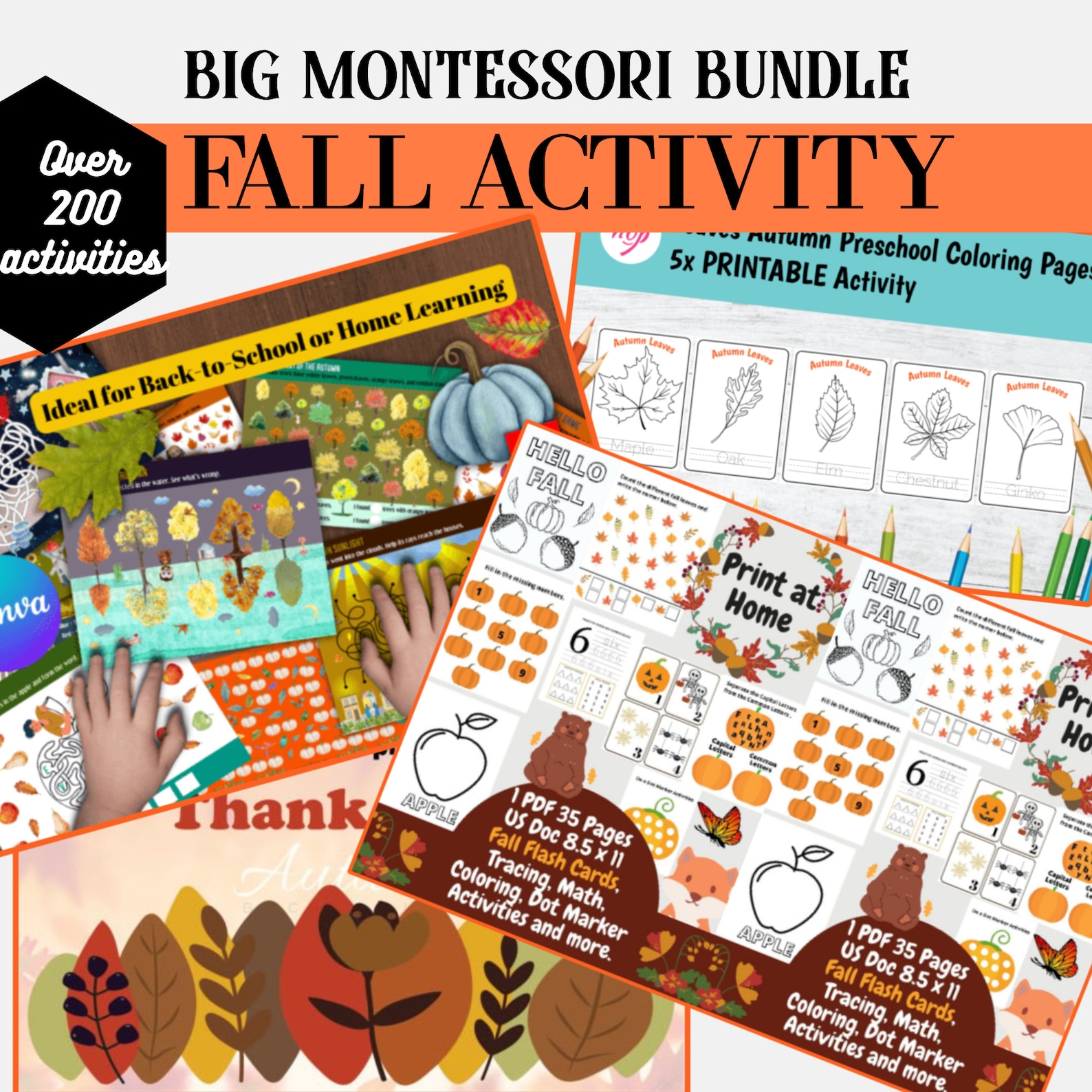 Autumn Montessori Printable Fall Bundle Preschool - Etsy
