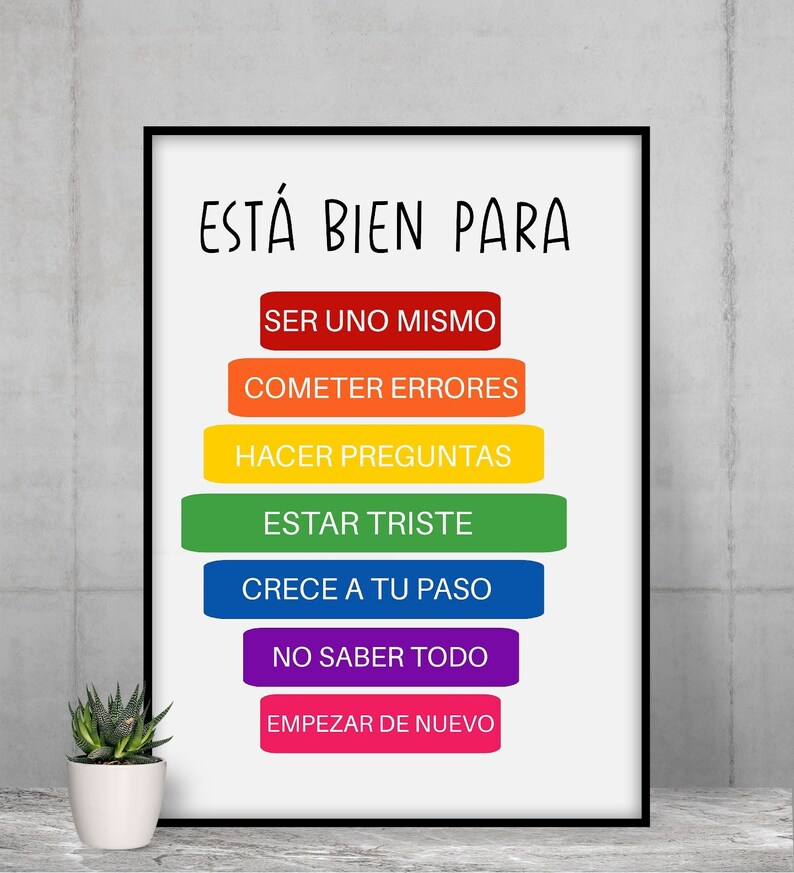 30 Spanish Calming Corner Poster Digital Download Rainbow - Etsy