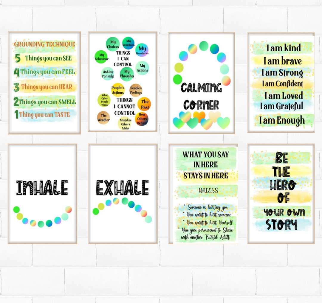 Set of 8 Counselling Posters Mental Health Decor School - Etsy UK