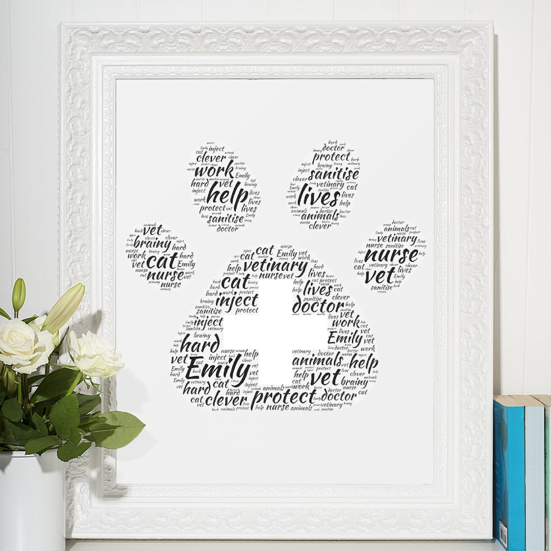 Personalised Vet Word Art Print Retirement Gift Original Gift - Etsy