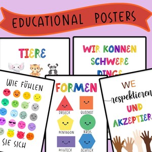 Set of 20 German Classroom Rainbow Prints Diversity Deco School Kid ...
