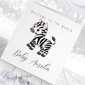 Personalised Welcome to the World New Card, Jungle/safari Animals Card ...