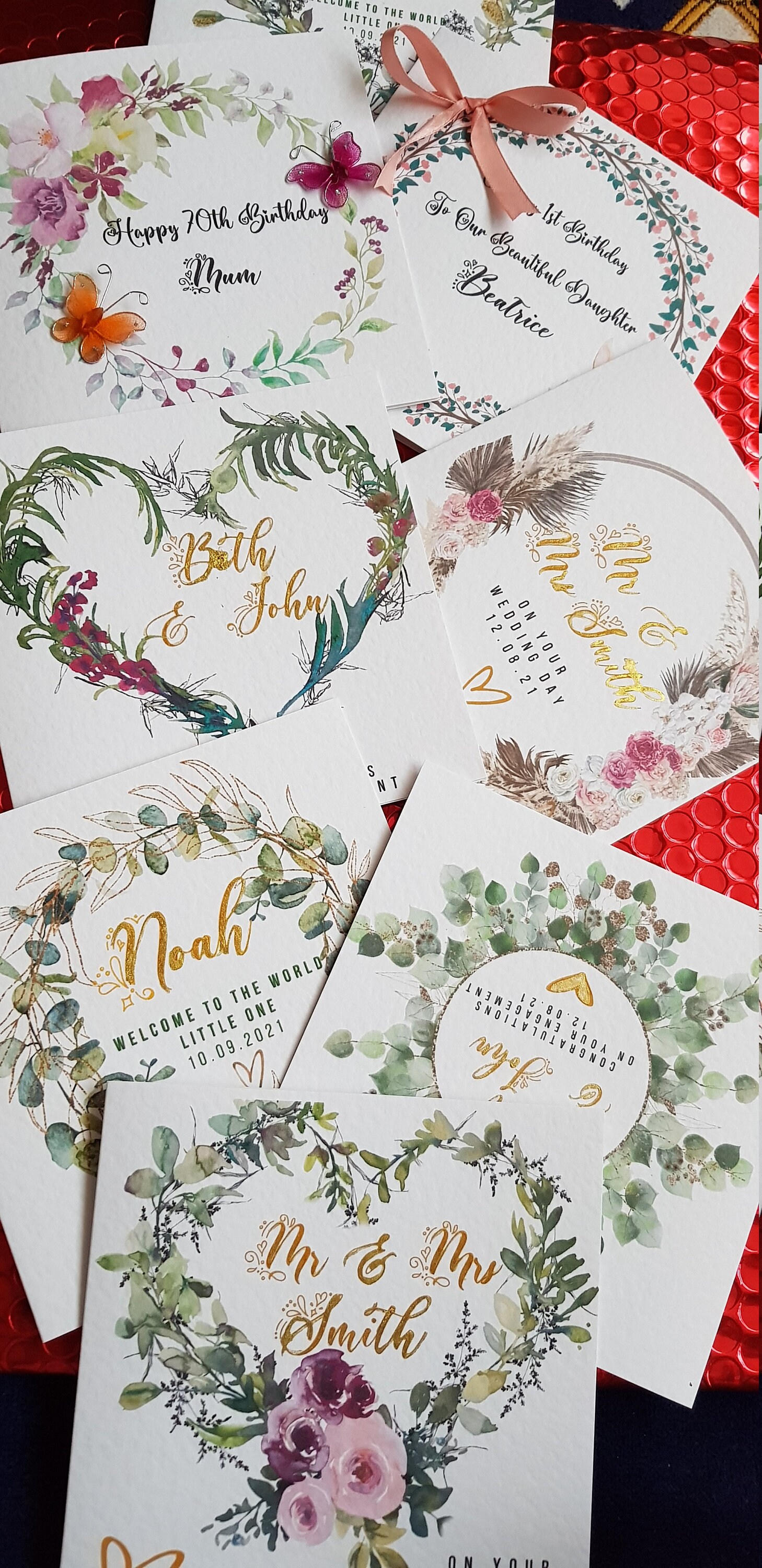 Custom Calligraphy Card Hand Finished Personalised Engagement - Etsy UK