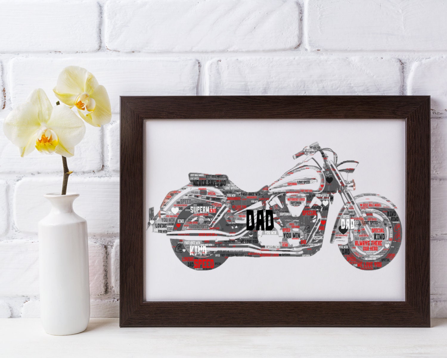 PERSONALISED Motorbike Biker Bike Print Christmas Birthday | Etsy