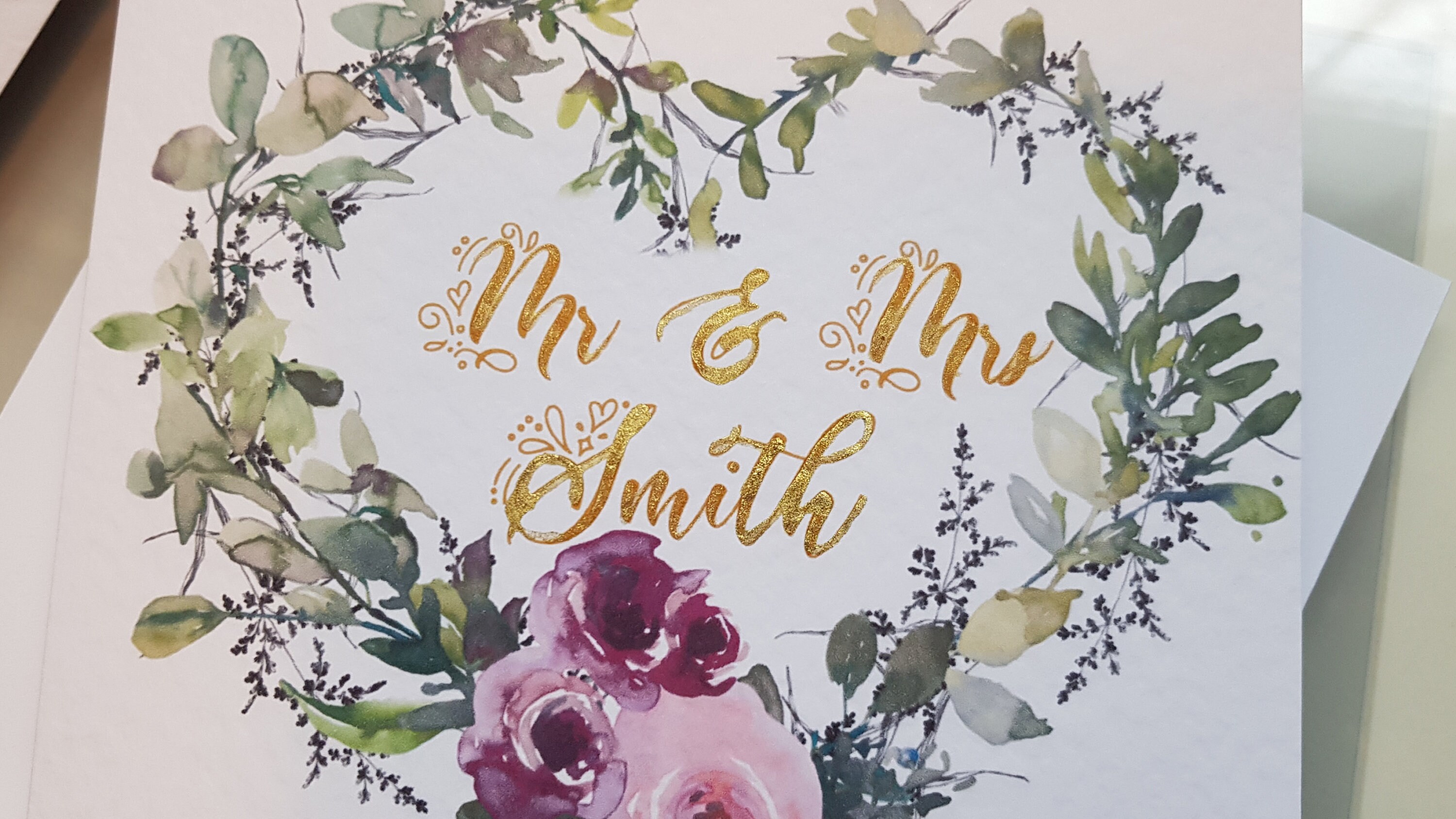 Custom Calligraphy Card Hand Finished Personalised Engagement | Etsy