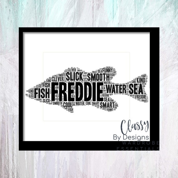 PERSONALISED Word Art Fish-Unique Gift-For Baby Kids Him Her | Etsy