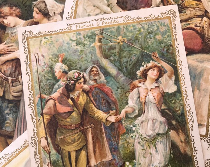 6 Antique Postcards Pre Raphaelite Shakespeare Prints CW - Etsy