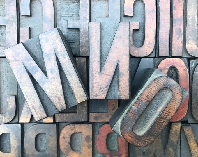 Large 3 Wooden Letterpress Printing Blocks. Pick Your Wood Letters ...