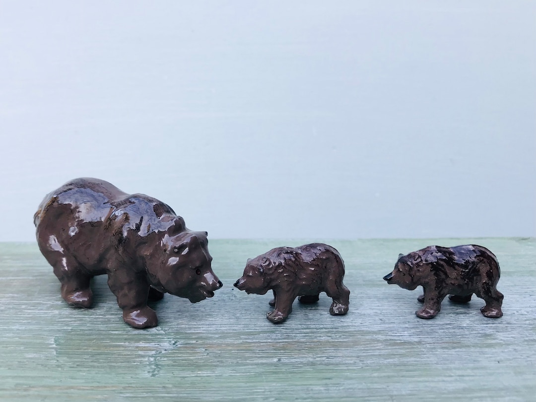 Vintage Britain's Miniature Lead Bear & Cubs, Wild Zoo Animal Figures - Etsy