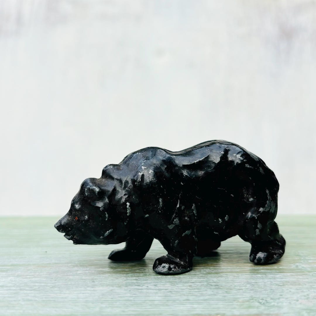 Vintage Britain's Miniature Black Bear, Hollow-cast Lead Wild Animal ...