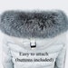 BY ORDER 60cm Real Silver Fox Fur Trim Hood, Fur Collar Trim, Fox Fur ...