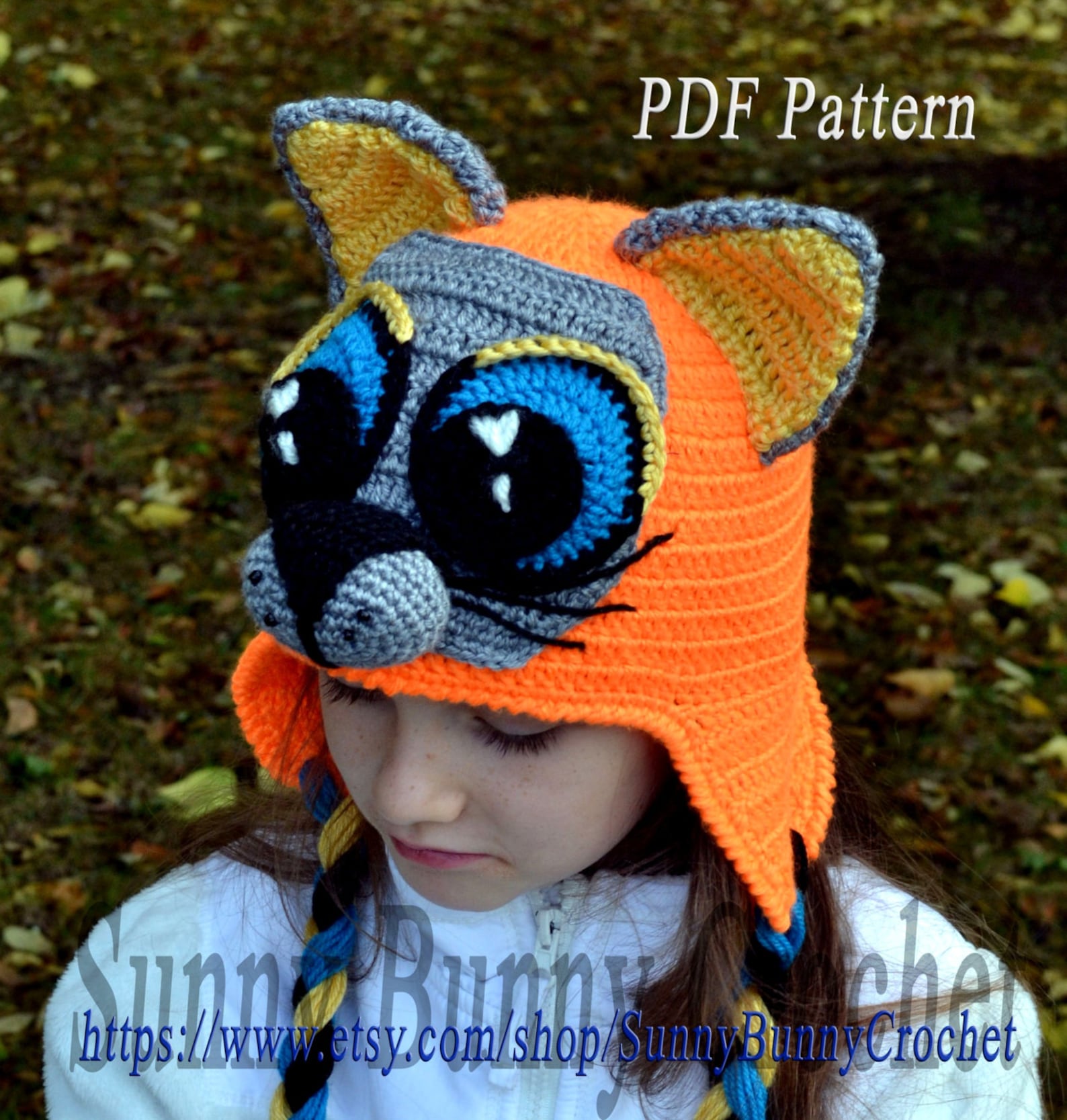Animal Hat Pattern Crochet Hat Pattern Cat With Big Eyes | Etsy