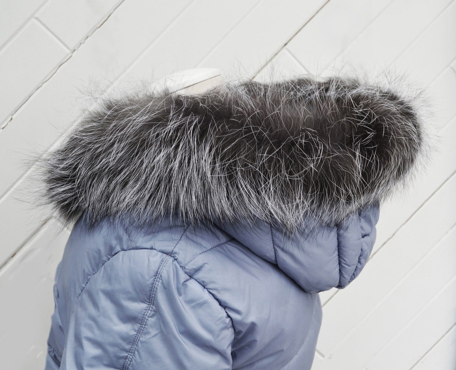 READY to SHIP Real Silver Fox Fur Trim Hood Fur Collar Trim - Etsy