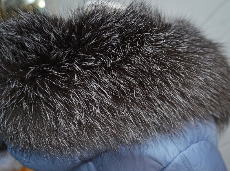 BY ORDER Rare Luxury BLUEFROST Fox Fur Trim Hood Fur Collar | Etsy