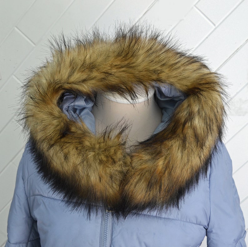 BY ORDER Faux Fur Vegan Trim Hood 70 Cm, Large Faux Fur Collar Trim ...