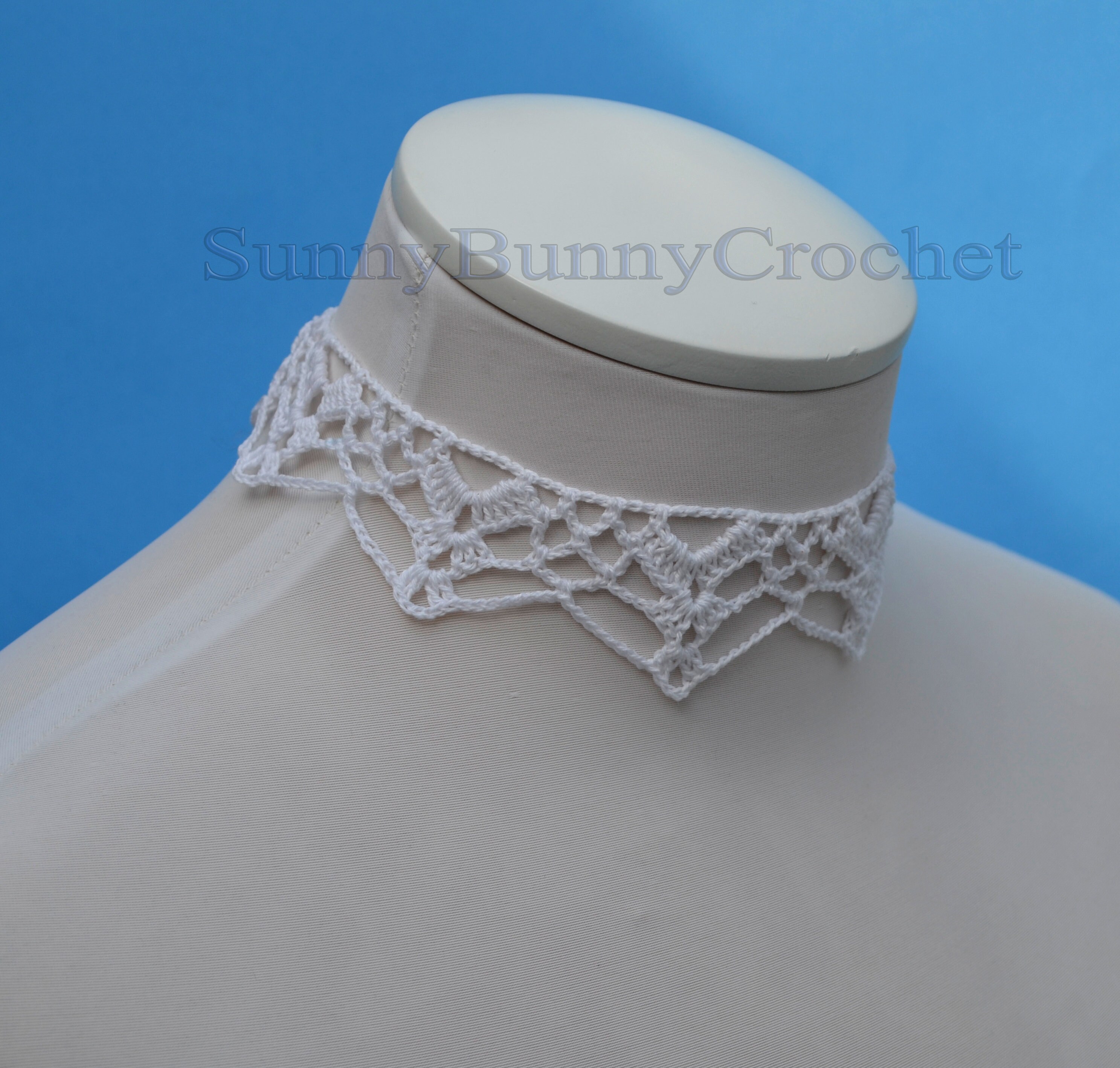 Crochet Necklace for Women, Crocheted Cotton Necklace, Cotton Choker ...
