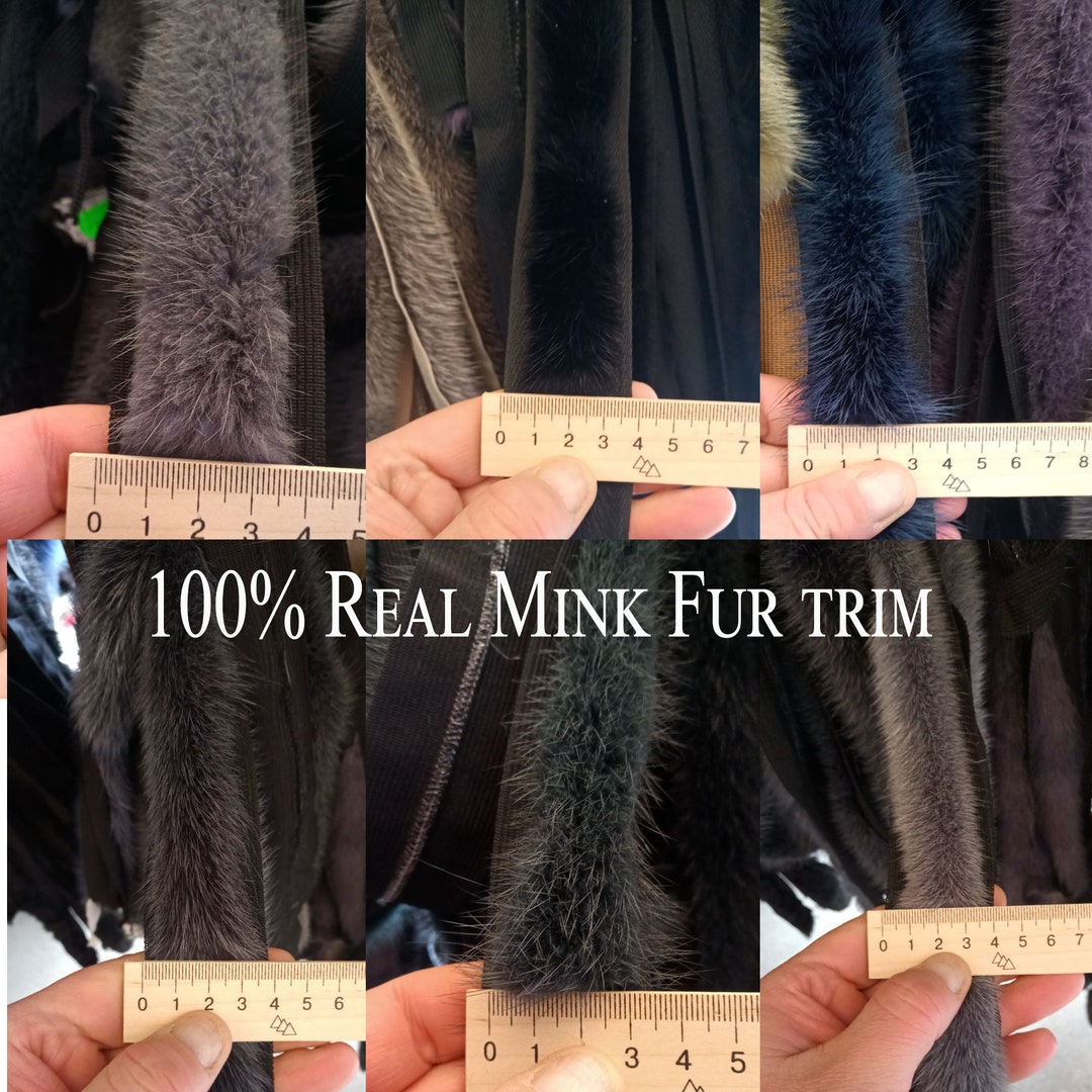 BY ORDER, Real Mink Fur Trimming, Supply for Sewing, Mink Fur Stripes ...