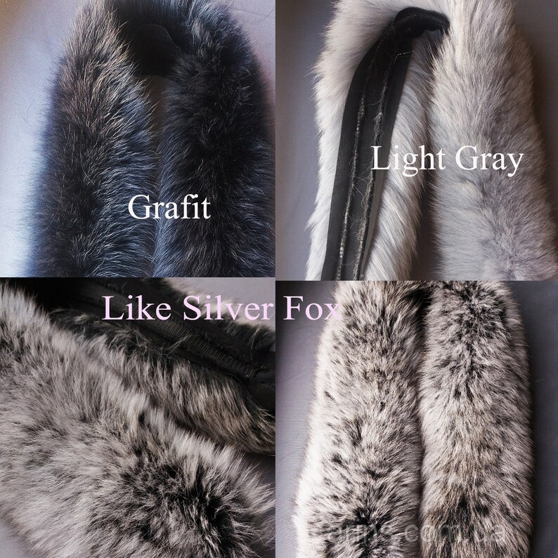 BY ORDER Fox (tail) XL Double Real Fox Fur Trim Hood, Fur Collar Trim ...