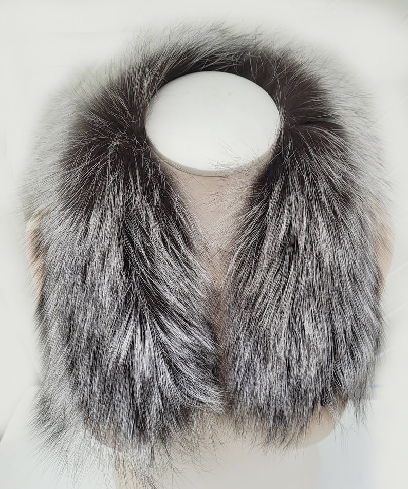 BY ORDER 60cm Real Silver Fox Fur Trim Hood Fur Collar Trim - Etsy