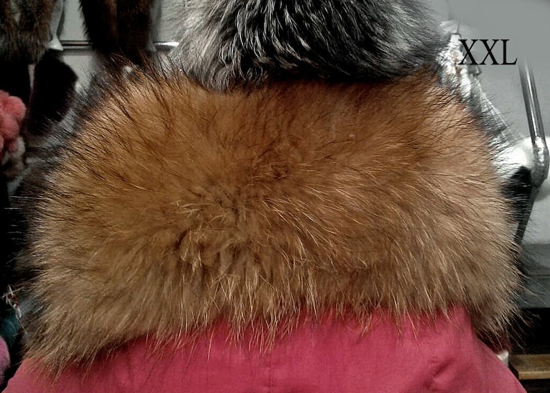 BY ORDER XXL Extra Large Finnish Raccoon Fur Collar, Fur Trim Hoodie ...