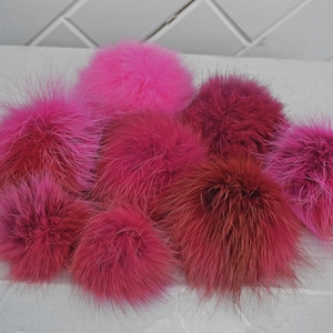 4 to 6 FOX POM POM Red Fox Pom Pom Fox Fur - Etsy