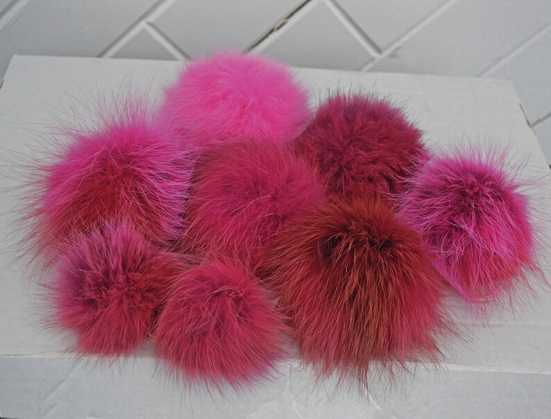 4 to 6 FOX POM POM Red Fox Pom Pom Fox Fur - Etsy