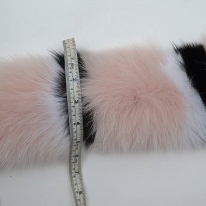 READY to SHIP, Multi Colored Real Fox Fur Collar From Pieces, Fur Trim ...